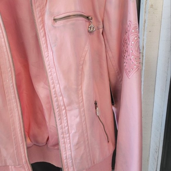 Dereon | Jackets & Coats | Rare Y2k Vintage Pink Studded Dereon Jacket ...